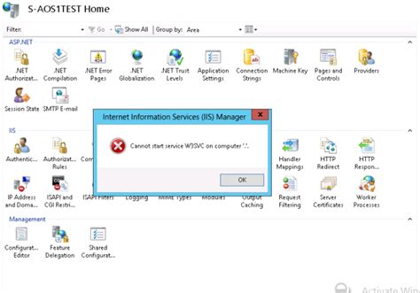error can t start service w3svc on computer ‘ hello dynamics ax