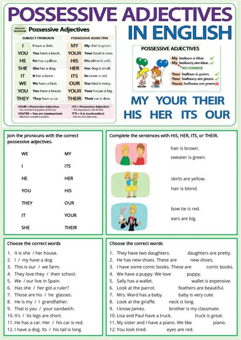 Esl Adjective Placement Exercises Worksheet