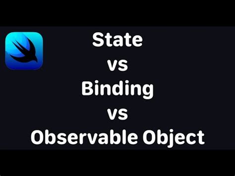 SwiftUI Difference Between State Binding Observable Object YouTube
