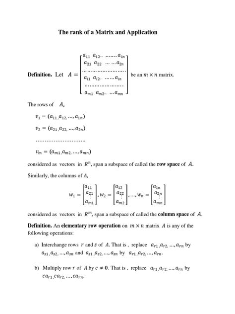 2 The Rank Of A Matrix And Application System Of Linear Equations