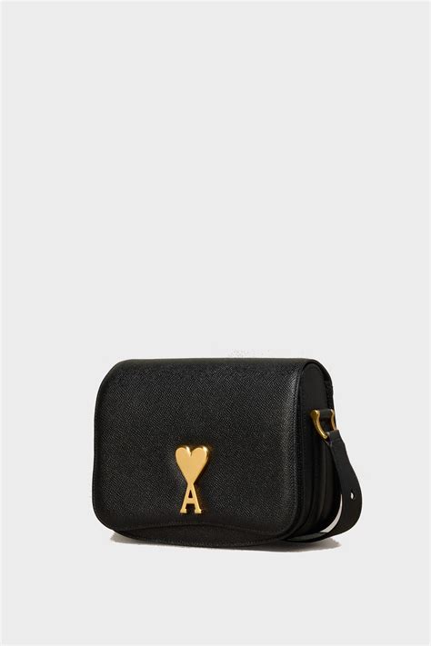 Ami Paris Paris Paris Bag In Shiny Black