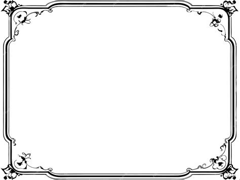 Premium Vector Simple Rectangular Frame With Decorative Edges Vector Art Black Lines White