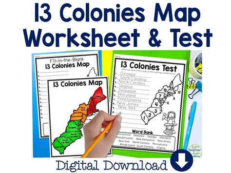 Colonies Map Quiz Colonies Map Worksheet Blank Colonies Map Colonies Test
