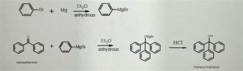 Solved Br Mg Benzophenone Et₂0 Anhydrous Mgbr Mgbr