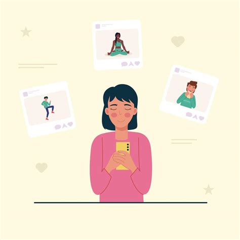 Woman Browsing Social Media In Flat Style 23080145 Vector Art At Vecteezy