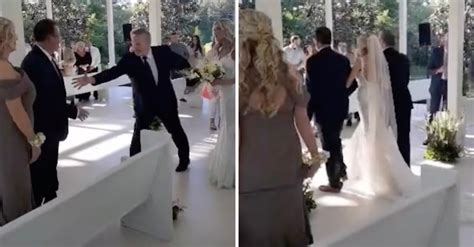 Moment Father Of The Bride Interrupts Wedding To Let Daughter S Stepdad Also Walk Her Down The Aisle