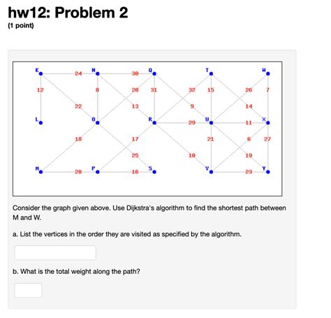 Solved Hw12 Problem 2 1 Point Consider The Graph Given