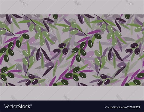 Olive Tree Branches With Green Olives Horizontal Vector Image