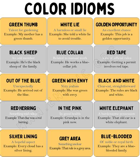 Learn 30 Interesting Color Idioms In English Engdic