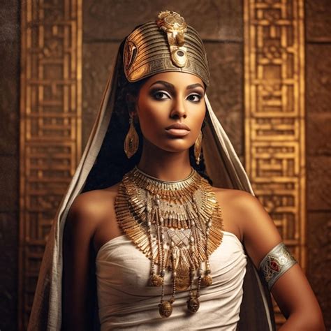 Premium Ai Image Portrait Of A Beautiful Egyptian Woman With Golden