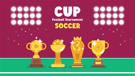 축구 컵 트로피의 배치 상금의 다른 유형 축구 경쟁 기호 플랫 일러스트 레이 션 Championship에 대한 스톡 벡터 아트 및 기타 이미지 Championship