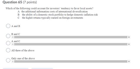 Solved Question 65 7 Points Which Of The Following Could