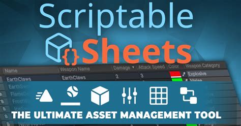 Scriptable Sheets Utilities Tools Unity Asset Store