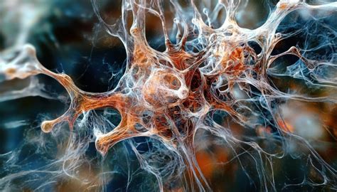 Microscopic View Of Neural Cells In Vibrant Colors And Intricate Patterns Premium Ai Generated