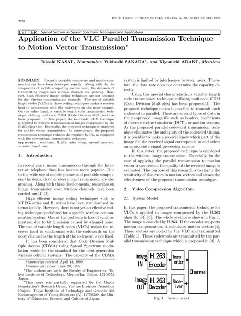 Pdf Application Of The Vlc Parallel Transmission Technique To Motion