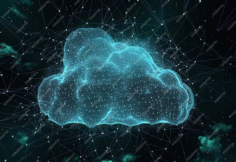 Premium Photo Futuristic Digital Cloud Network Abstract Data Storage And Connectivity