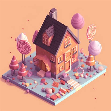 一个有糖果和巧克力的漂亮糖果屋西瓜马 Ai魔法学院，一款midjourney关键词免费生成器
