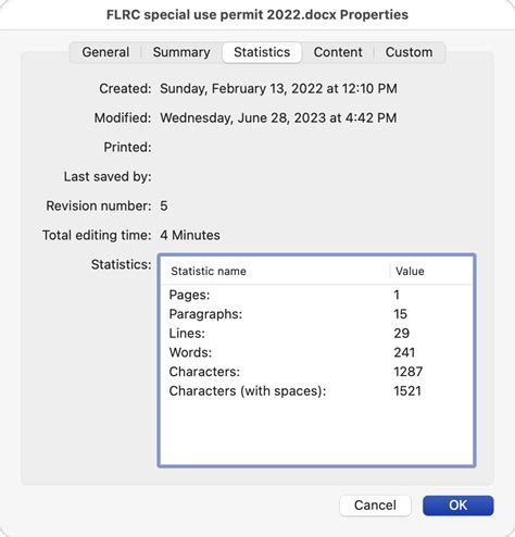 Word Document Statistics Ask Adam Llc Macos And Ios Consulting