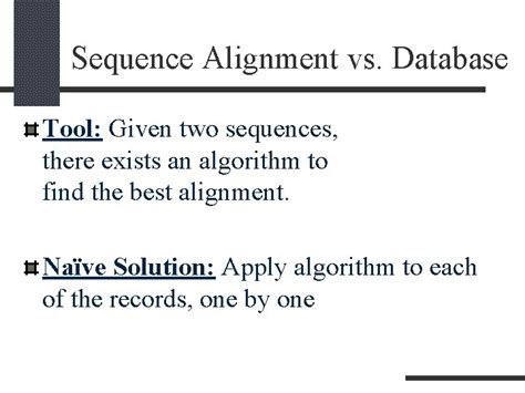 Sequence Alignment Vs Database Task Given A Query