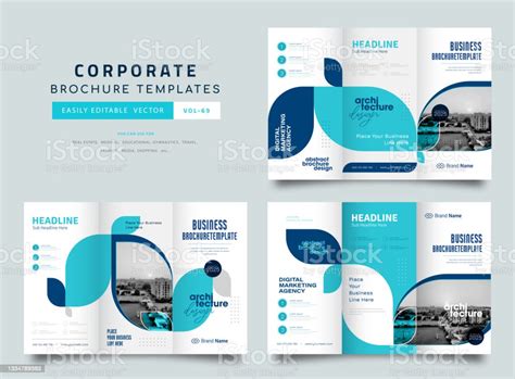 3 배 브로셔 디자인 트라이 폴드 전단지를 위한 기업 비즈니스 템플릿 책자에 대한 스톡 벡터 아트 및 기타 이미지 책자