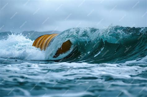 Premium Photo A Wave Energy Converter Harnessing Ocean Waves Power To Generate Renewable