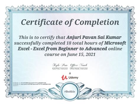 Anjuri Pavan Sai Kumar On Linkedin Microsoftexcel Education Learning Courses Udemycourses
