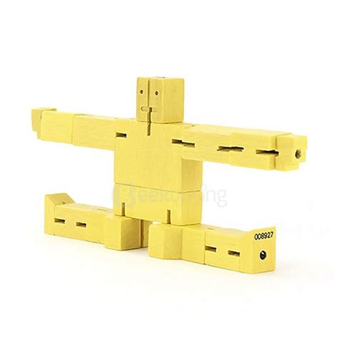 Scrambler Robot Wood Cube Puzzle Magic Cube Wooden Folding Educational Toy Yellow Price 13