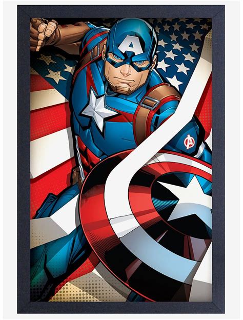 Marvel Captain America Flag Poster Hot Topic Captain America Poster