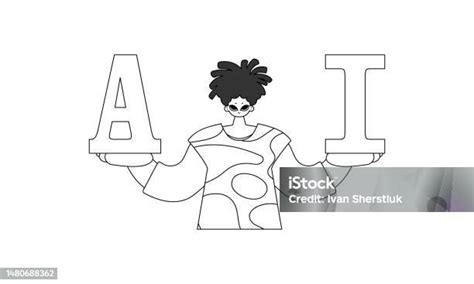 가이는 Ai를 손에 들고 Ai 테마를 참조합니다 선형 벡터 스타일 계산기에 대한 스톡 벡터 아트 및 기타 이미지 계산기 과학 기계류 Istock