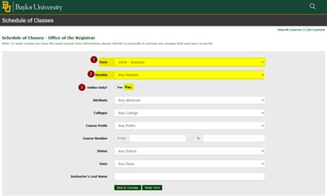 Summer Semester Office Of The Registrar Baylor University