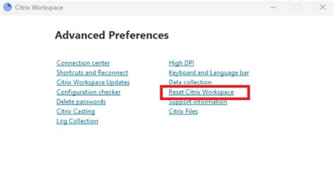 How To Reset Citrix Workspace Application CTXCLOUD