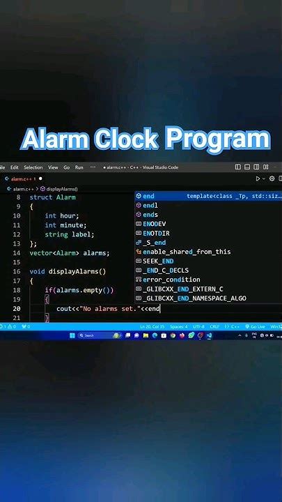 how to create a alarm clock in c code leos shorts coding programming cpp youtube