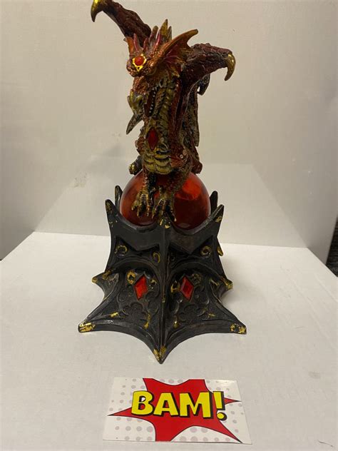 Fire Ruby Dragon With Light Up Orb