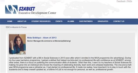 nida siddiqui on linkedin featured alumni