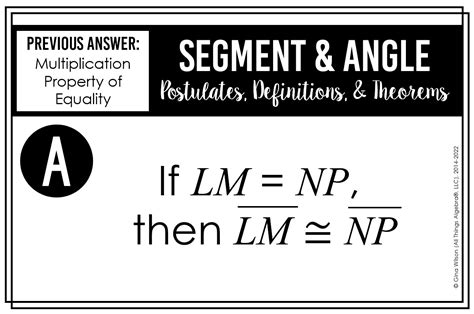 Segment And Angle Properties Definitions And Postulates Scavenger Hunt All Things Algebra®