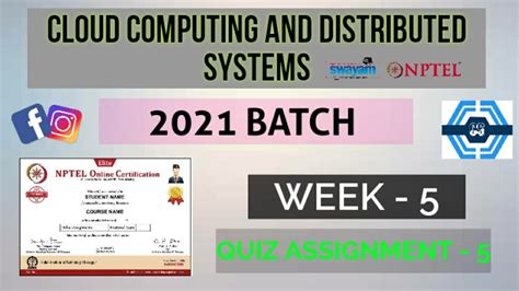 cloud computing and distributed systems week 5 answers 2021 nptel