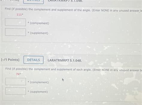 Solved Find If Possible The Complement And Supplement Of