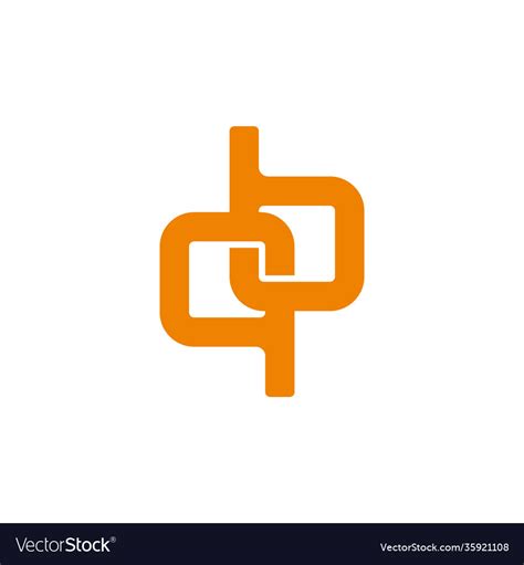 Letter Qb Linked Chain Overlap Design Symbol Vector Image