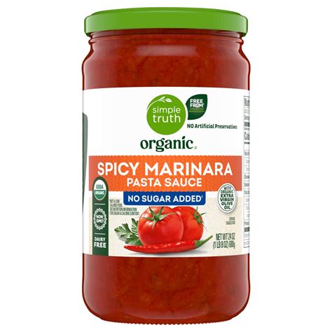 Simple Truth Organic No Sugar Added Spicy Marinara Pasta Sauce 24 Oz