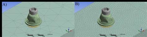 Finite Element Mesh Generated In A Automatized And B After The