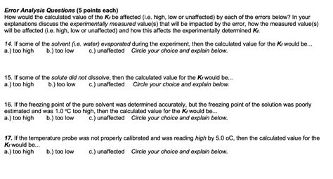Solved Error Analysis Questions 5 Points Each How Would