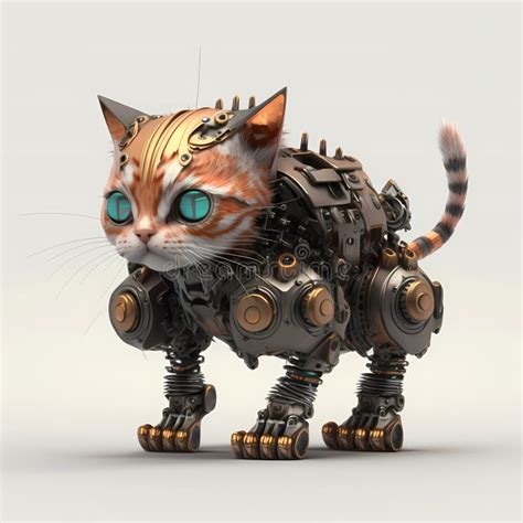 Tiny Cat Robot Generative Ai Stock Illustration Illustration Of Electronics Health 272611141