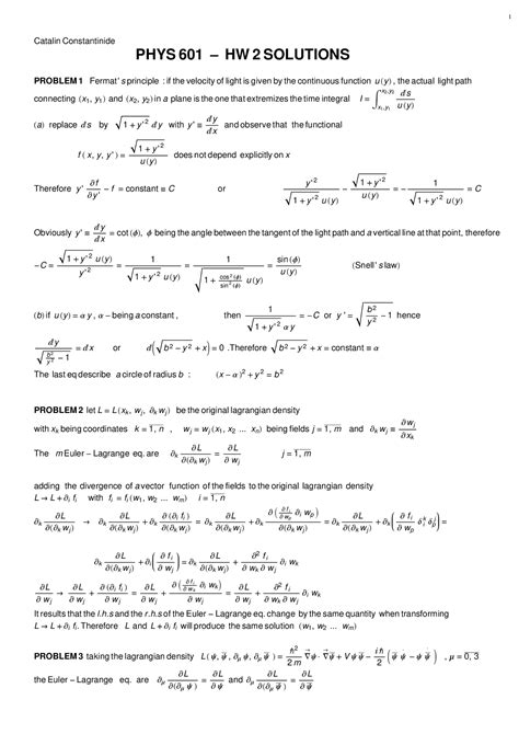 Homework 2 Solutions Methods Of Theoretical Physics Ii Phys 60100