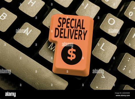 Writing Displaying Text Special Delivery Internet Concept Delivery Of
