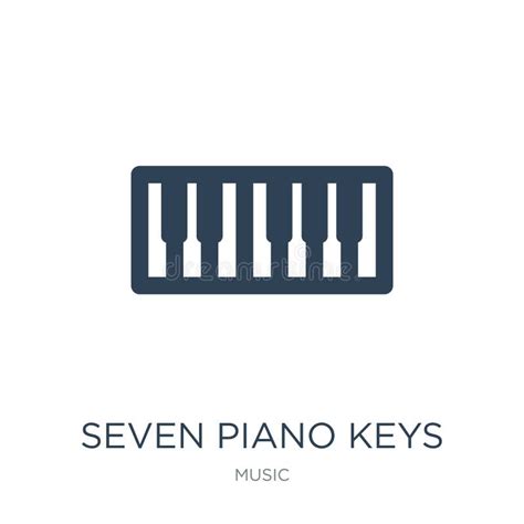 Seven Piano Keys Icon In Trendy Design Style Seven Piano Keys Icon