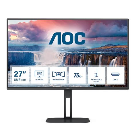 Monitor AOC Q V C BK HDMI DP USB głośniki AOC Sklep EMPIK COM