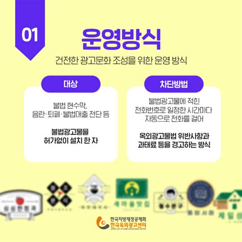 한국옥외광고센터 무분별하게 난립하는 불법유동광고물 난립을 근절하기 위해 자동 경고 발신시스템을