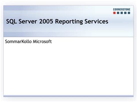 ppt sql server 2005 reporting services powerpoint presentation free