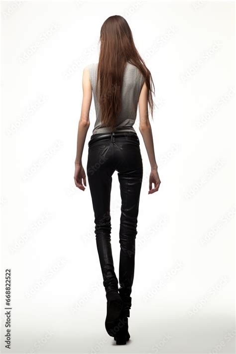 Full View Of A Teen Girl With Eating Disorders Skinny Thin Slim