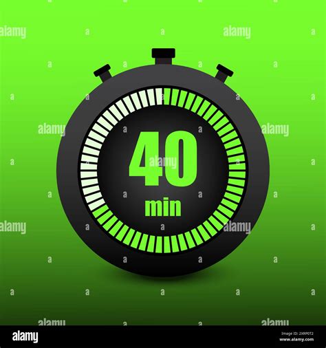 40 Minute Timer Green Gradient Background Digital Stopwatch Icon Vector Countdown Stock 40 Minute Timer Green Gradient Background Digital Stopwatch Icon Vector Countdown Stock